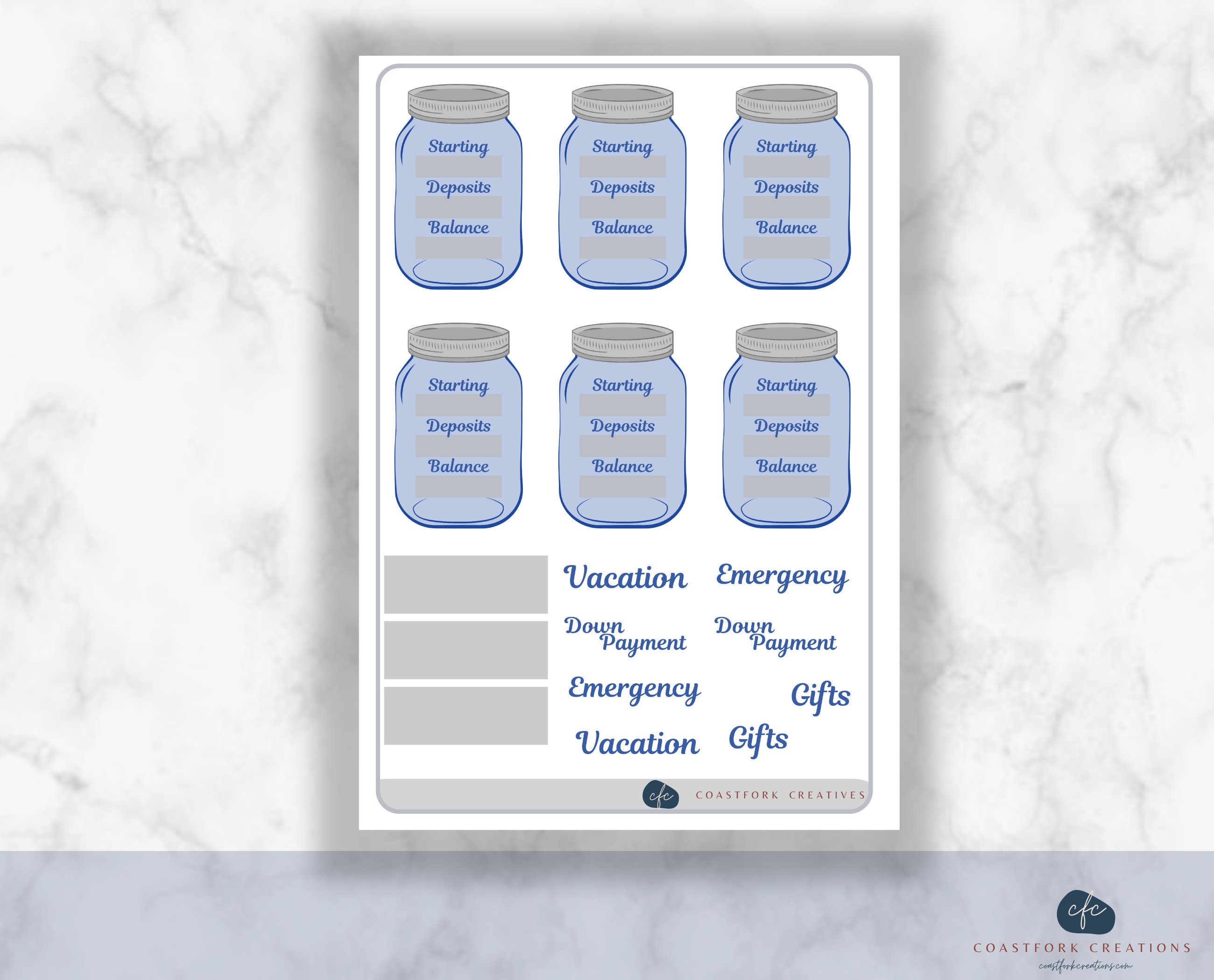 Royal Blue Savings Tracker Weekly Monthly Planner Stickers Ready to ...