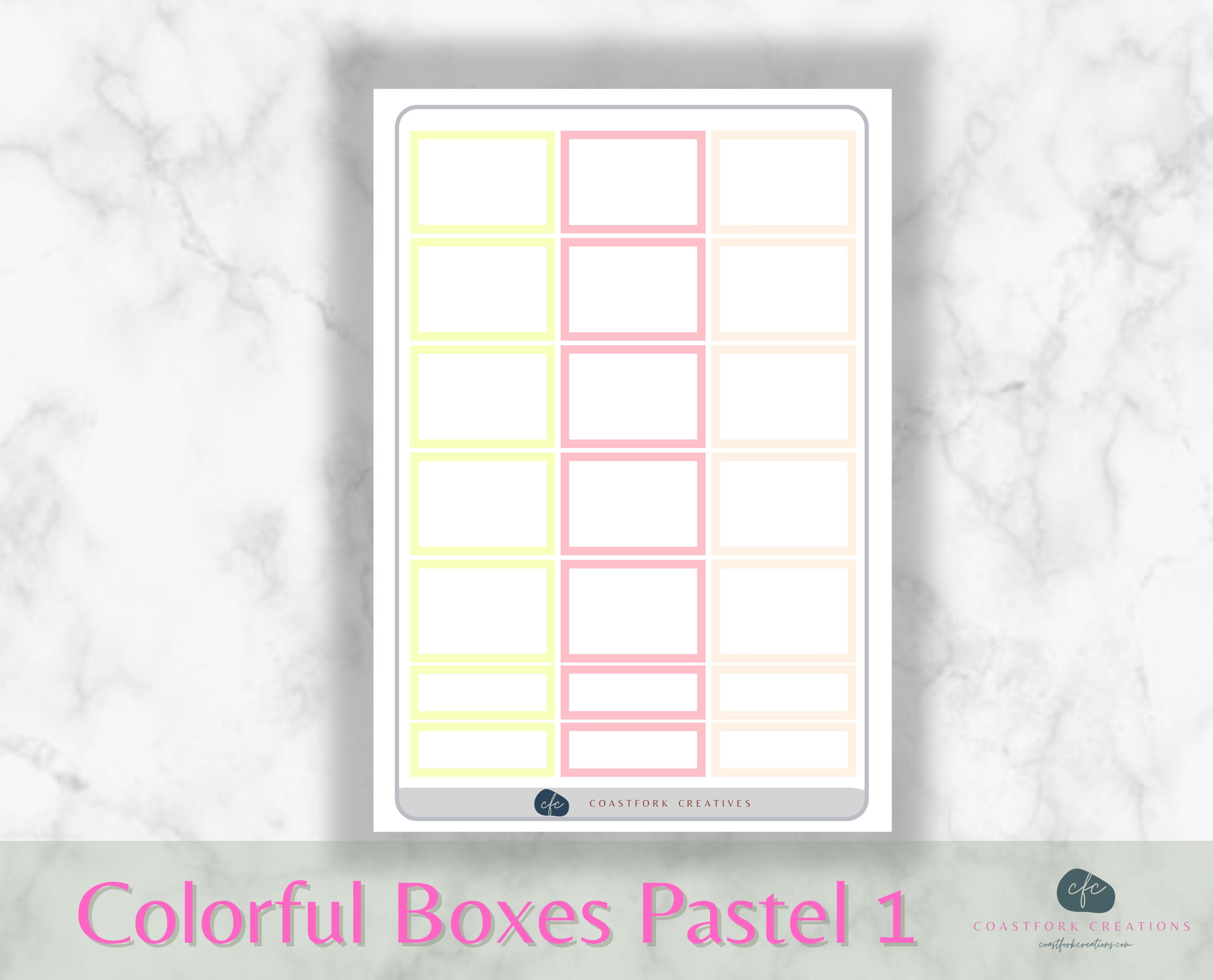 Spring Pastel HP Colorful Boxes Weekly Monthly Planner Stickers - Ready ...