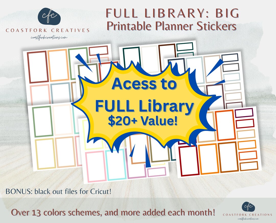 DD - Library Big HP Pastel Spring Colorful Boxes Printable Planner ...