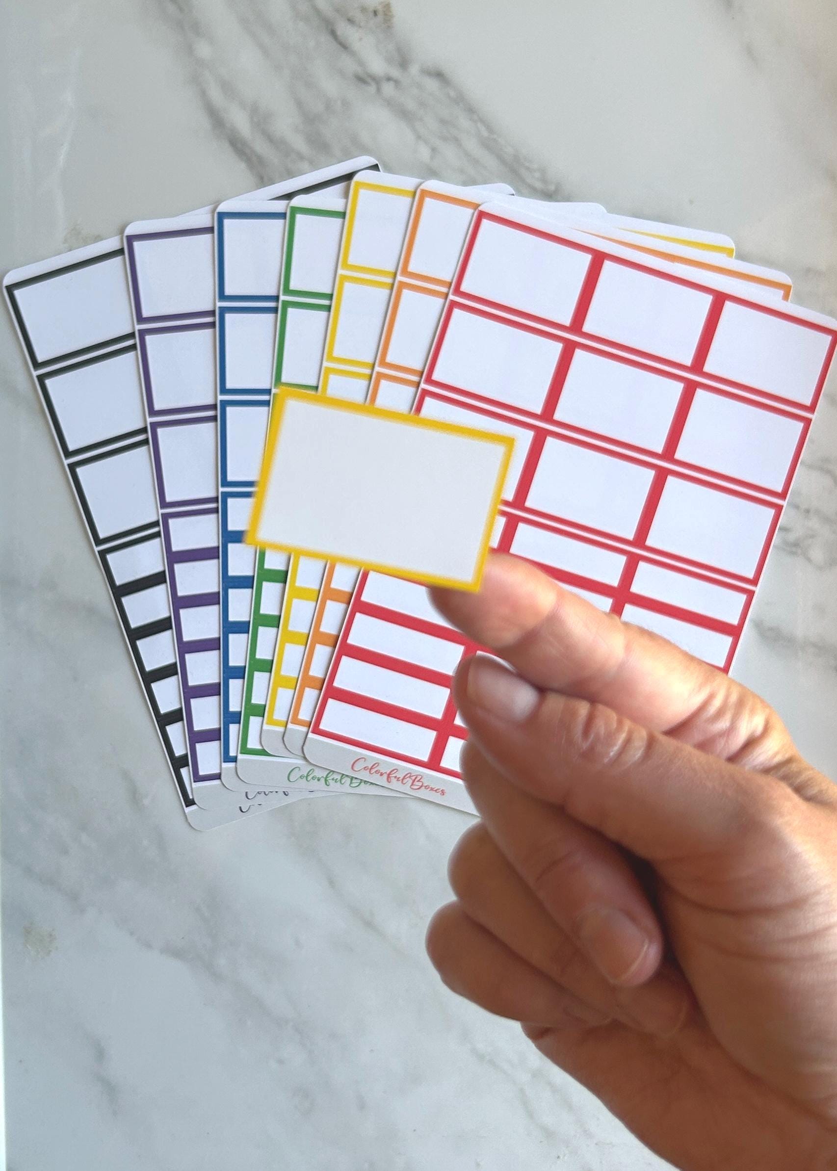 Primary Colors Planner Stickers – Colorful Boxes, Weekly/monthly Layout ...