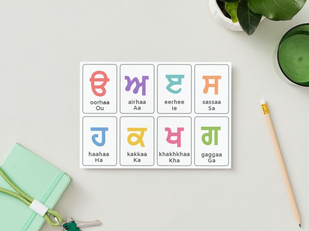 Reversable Punjabi Alphabet Flashcards - Etsy
