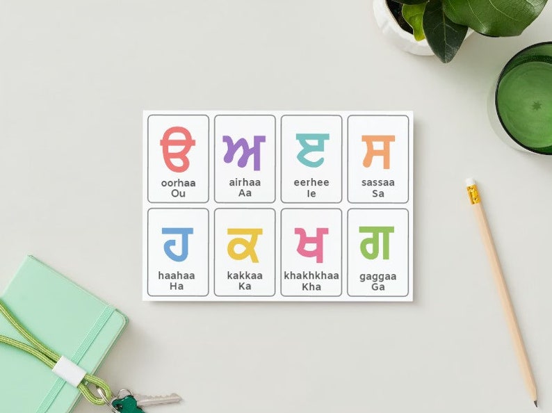 Reversable Punjabi Alphabet Flashcards - Etsy