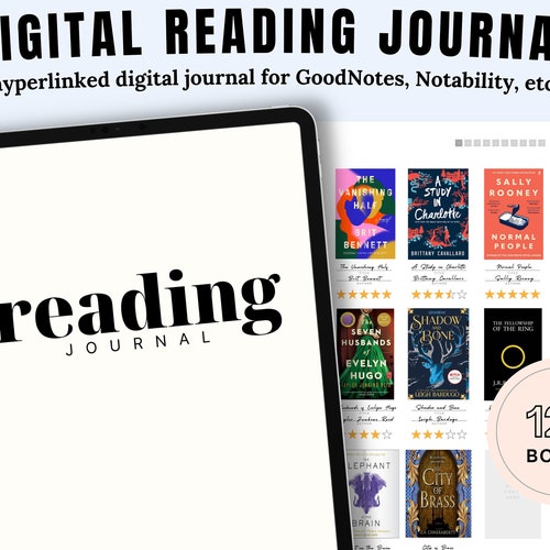 Digital Reading Journal Goodnotes Digital Reading Planner - Etsy