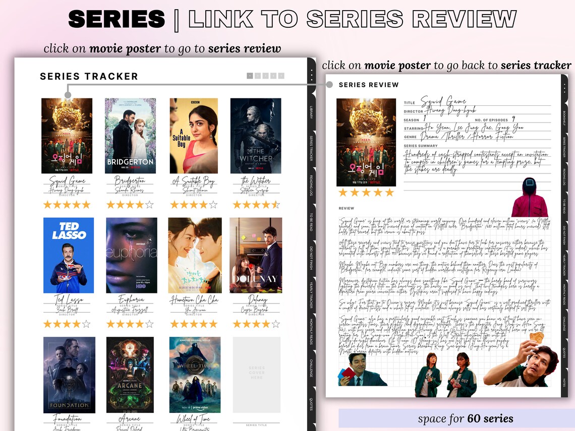 Digital Movie Journal Digital TV Series Journal Movie - Etsy