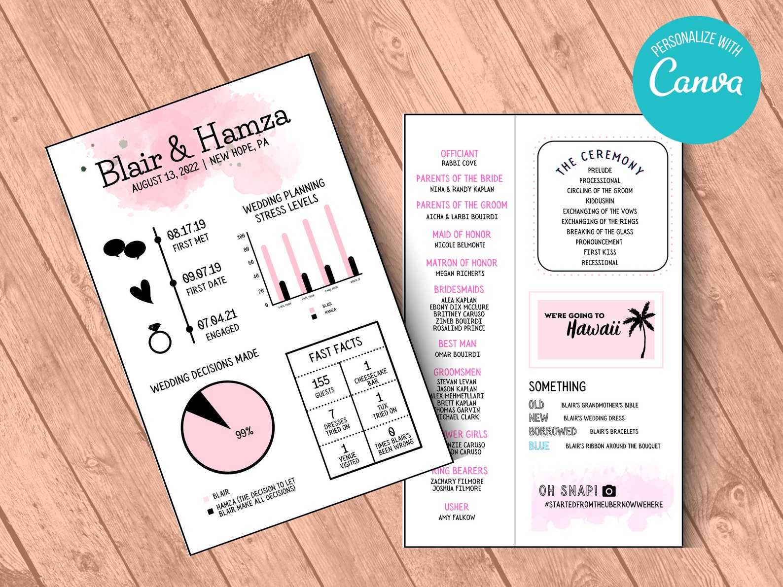 Printable Wedding Program - Wedding Program Template - Funny Wedding ...