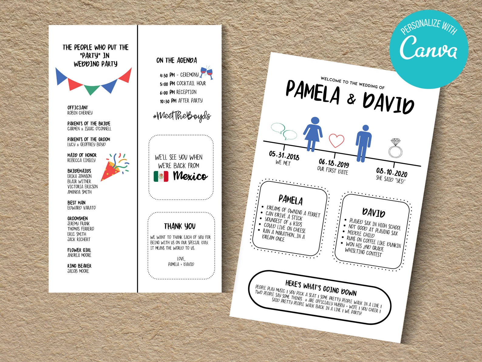 Fun Printable Wedding Programs - Black and White Wedding Program ...