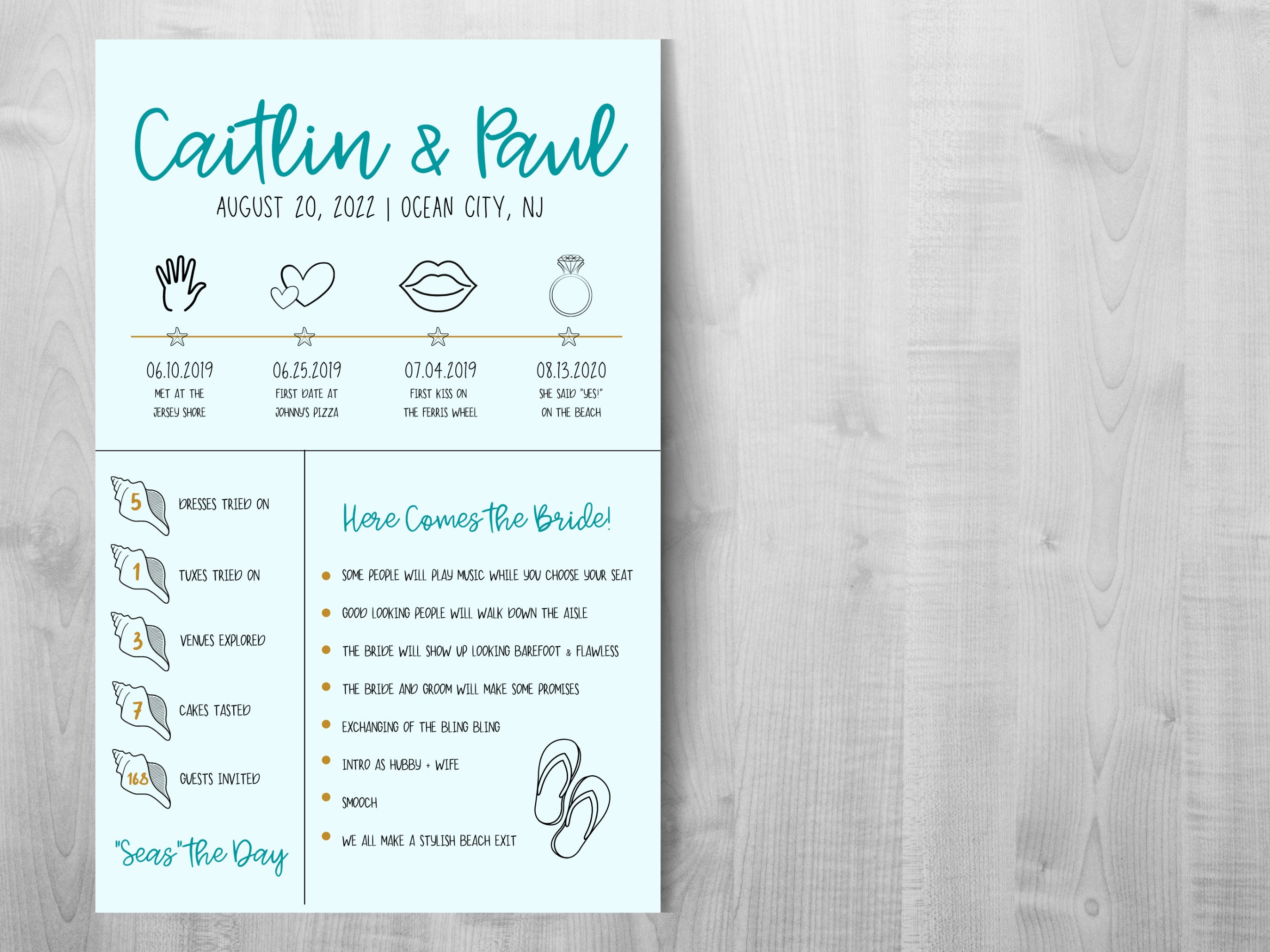 Beach Wedding Printable Wedding Programs Destination Wedding Program ...