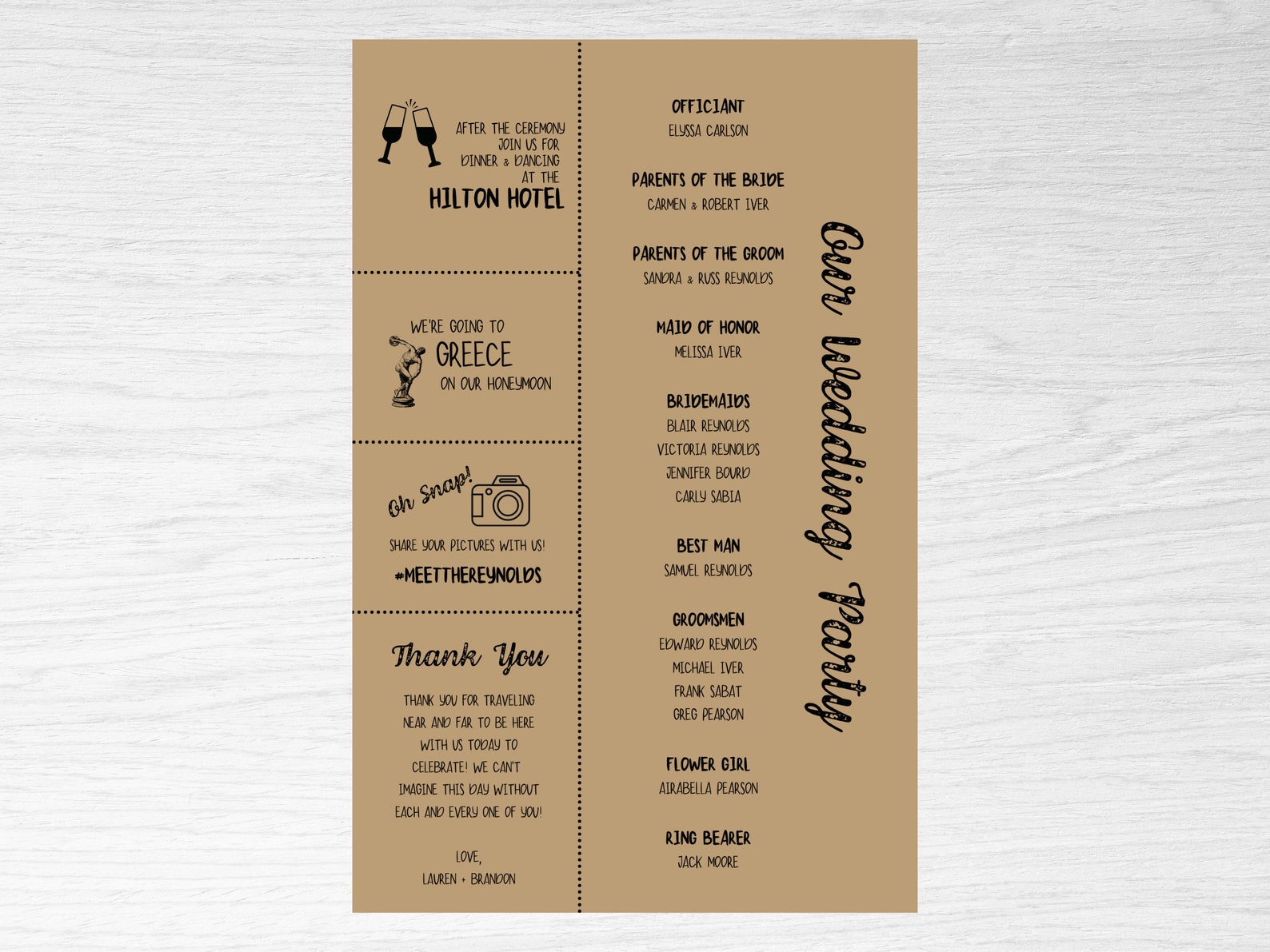 Rustic Printable Wedding Programs Wedding Ceremony Program - Etsy