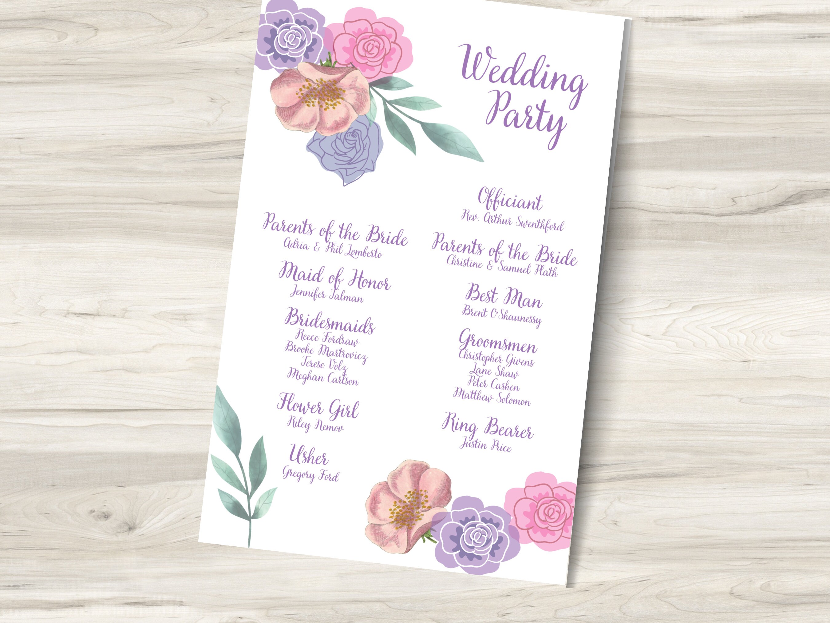 Creative Printable Wedding Programs - Wedding Program Template ...