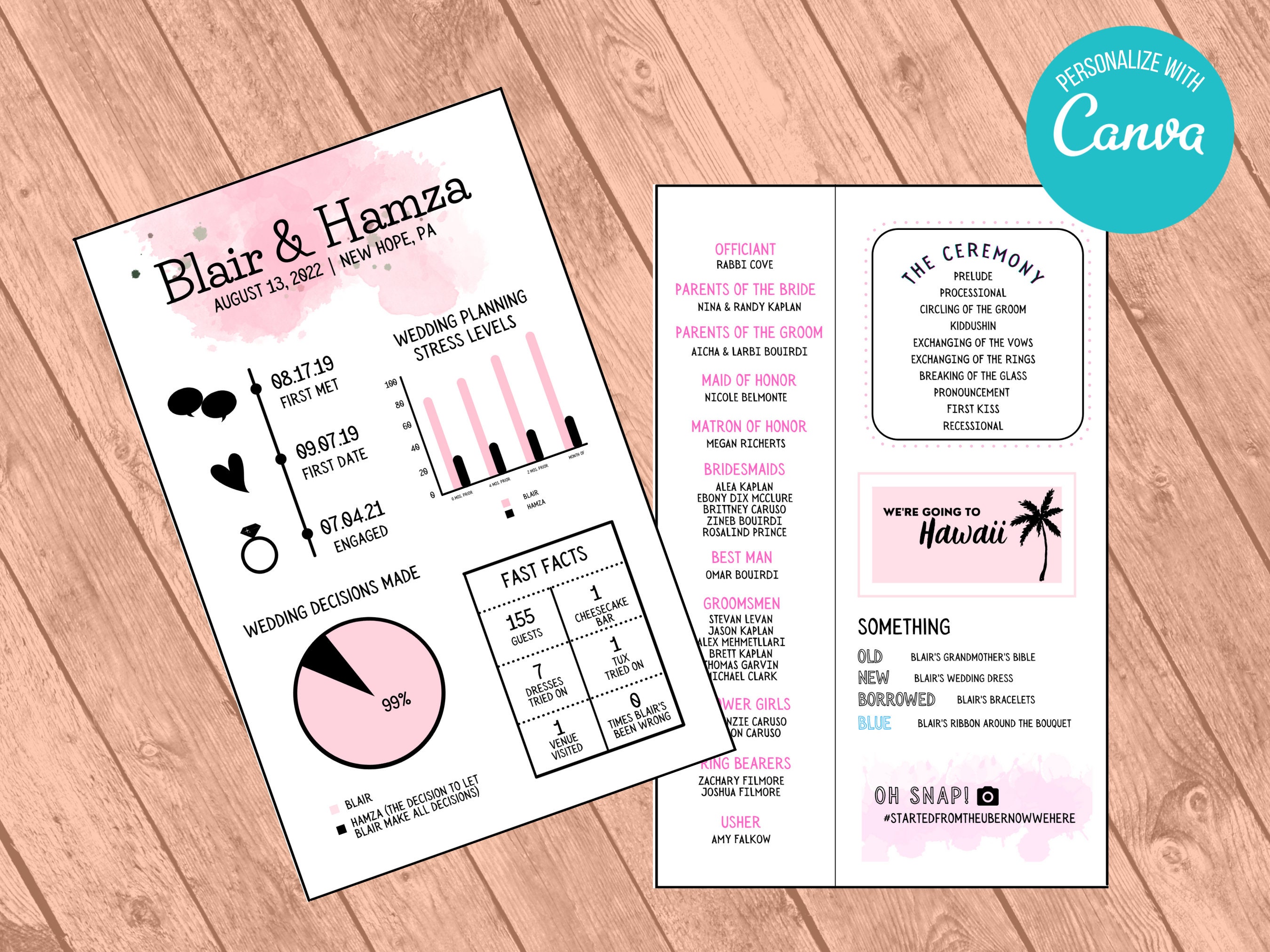 Printable Wedding Program Wedding Program Template Funny - Etsy