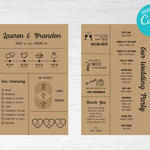 Rustic Printable Wedding Programs Wedding Ceremony Program - Etsy