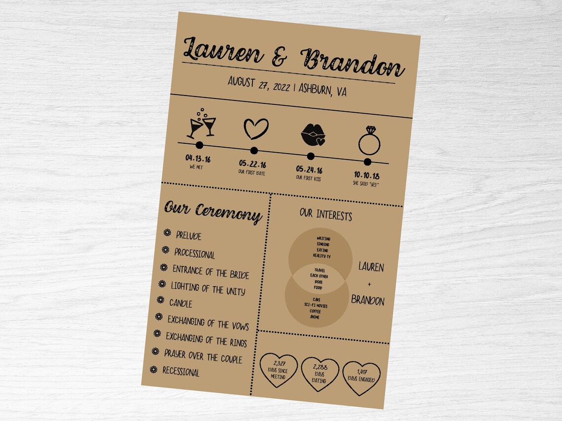 Rustic Printable Wedding Programs Wedding Ceremony Program | Etsy