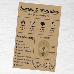 Rustic Printable Wedding Programs Wedding Ceremony Program | Etsy