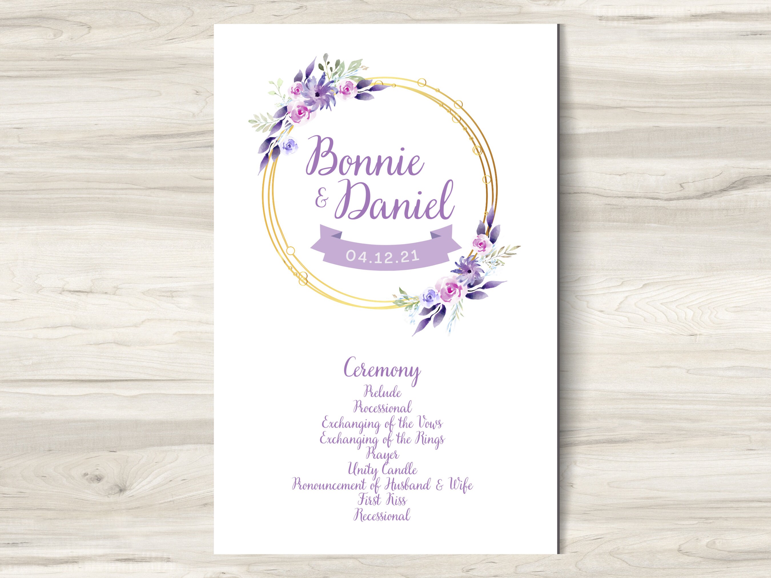 Creative Printable Wedding Programs - Wedding Program Template ...