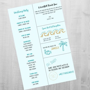 Beach Wedding Printable Wedding Programs Destination Wedding - Etsy