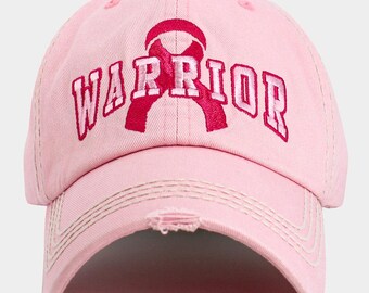 Pink Ribbon Distressed Look Breast Cancer Awareness Baseball Cap - Etsy