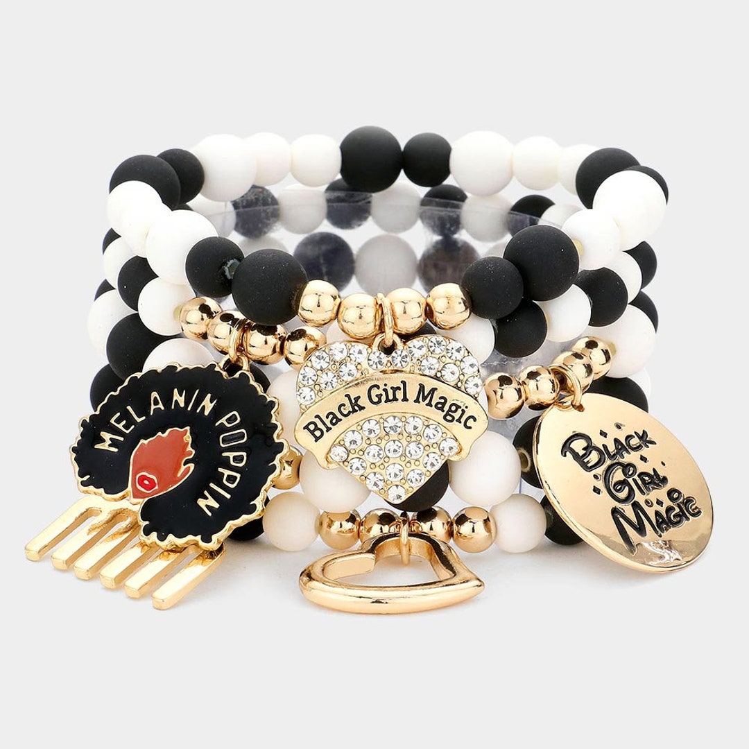 Black Girl Magic Charm Bracelet - Etsy