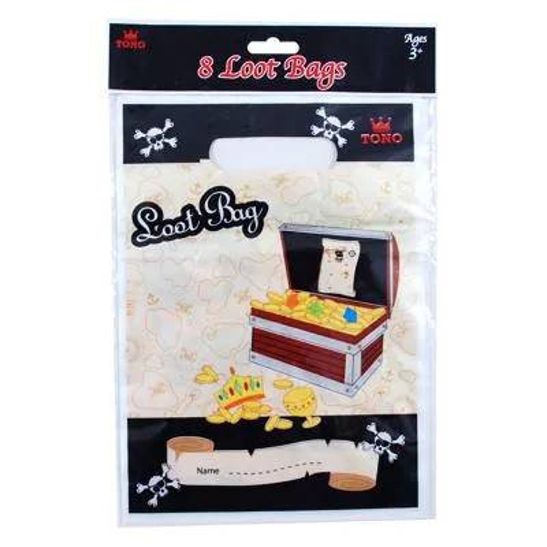 Pirate Loot Bags Lolly Bag Party Bags Birthday Candy Bags With Name Tag ...