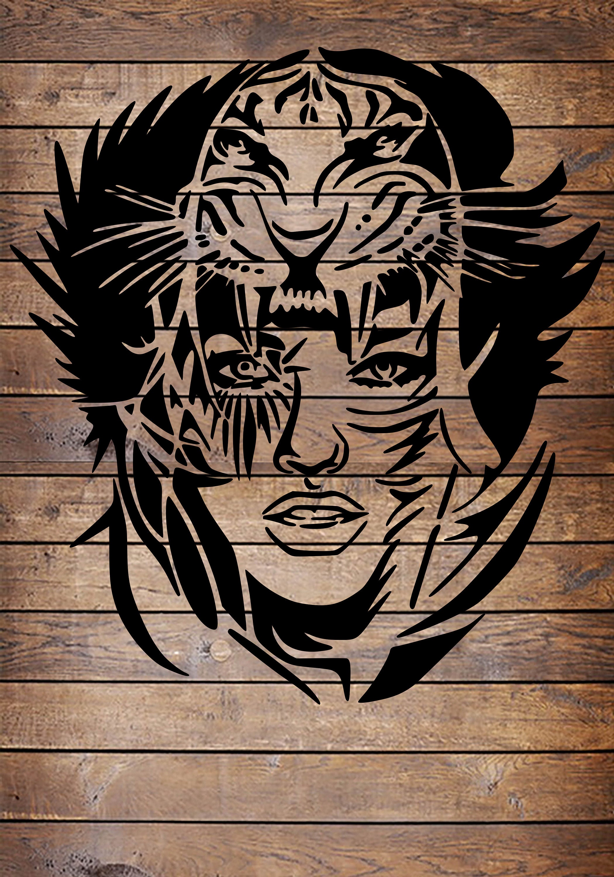 Young Woman With Tiger SVG/PNG Circuit Vinyl NFL Vector Design Cutting ...