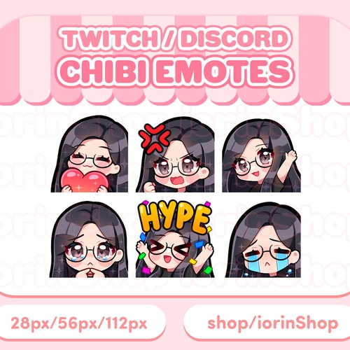 Black Hair Light Skin Twitch Emotes Set Twitch Discord Etsy