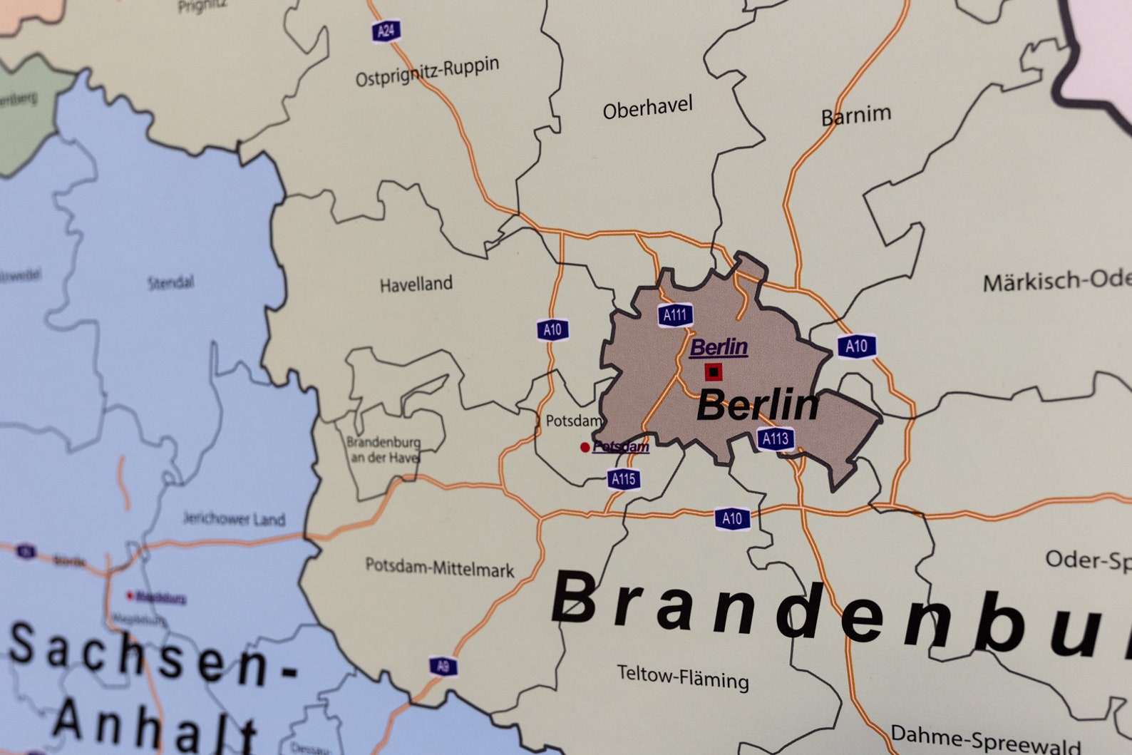 Political Administrative Map of Germany With Federal States ...