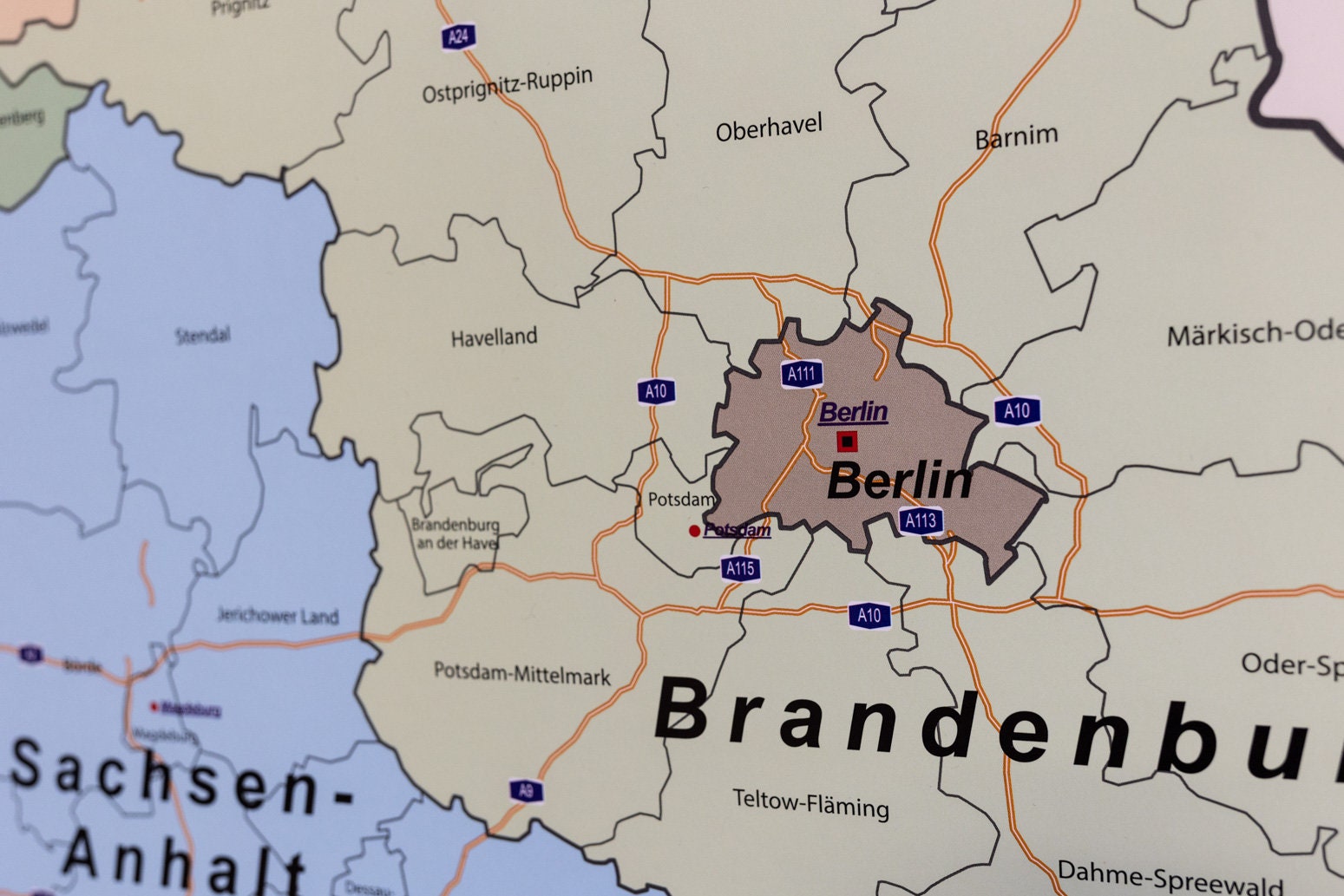 Political Administrative Map of Germany With Federal States ...