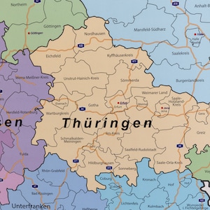 Political Administrative Map of Germany With Federal States ...
