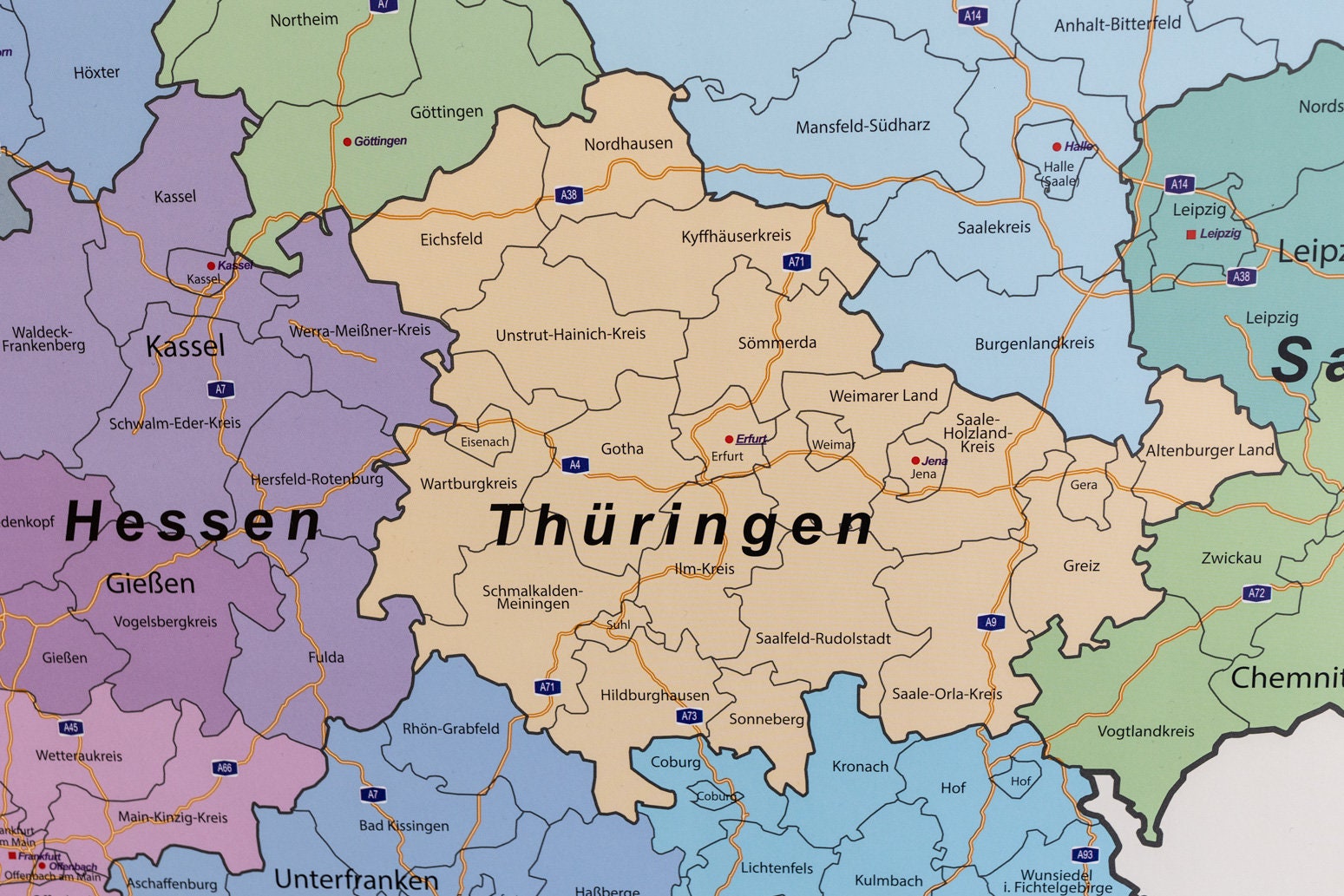 Political Administrative Map of Germany With Federal States ...