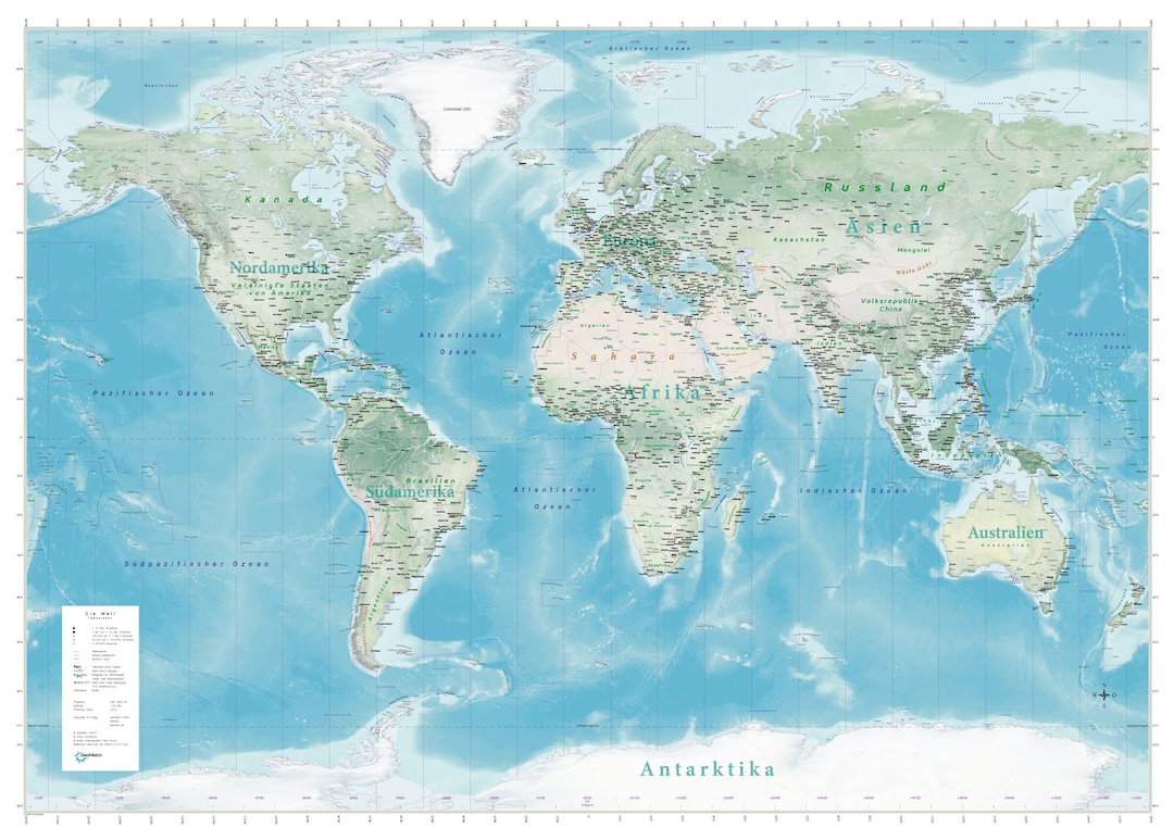 Geometro - Large Current World Map (physical), 140 X 100 Cm, Children's ...