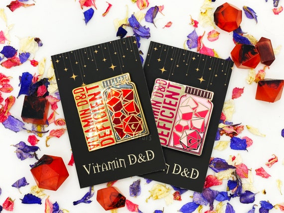 Vitamin Dnd: Dice Goblin Enamel Pin and Sticker - Etsy