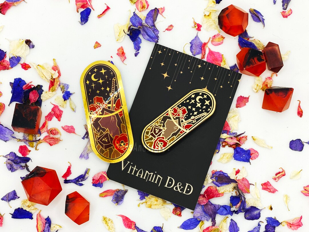 Vitamin Dnd: Fighter Class Enamel Pin and Sticker | Dnd Gifts - Etsy