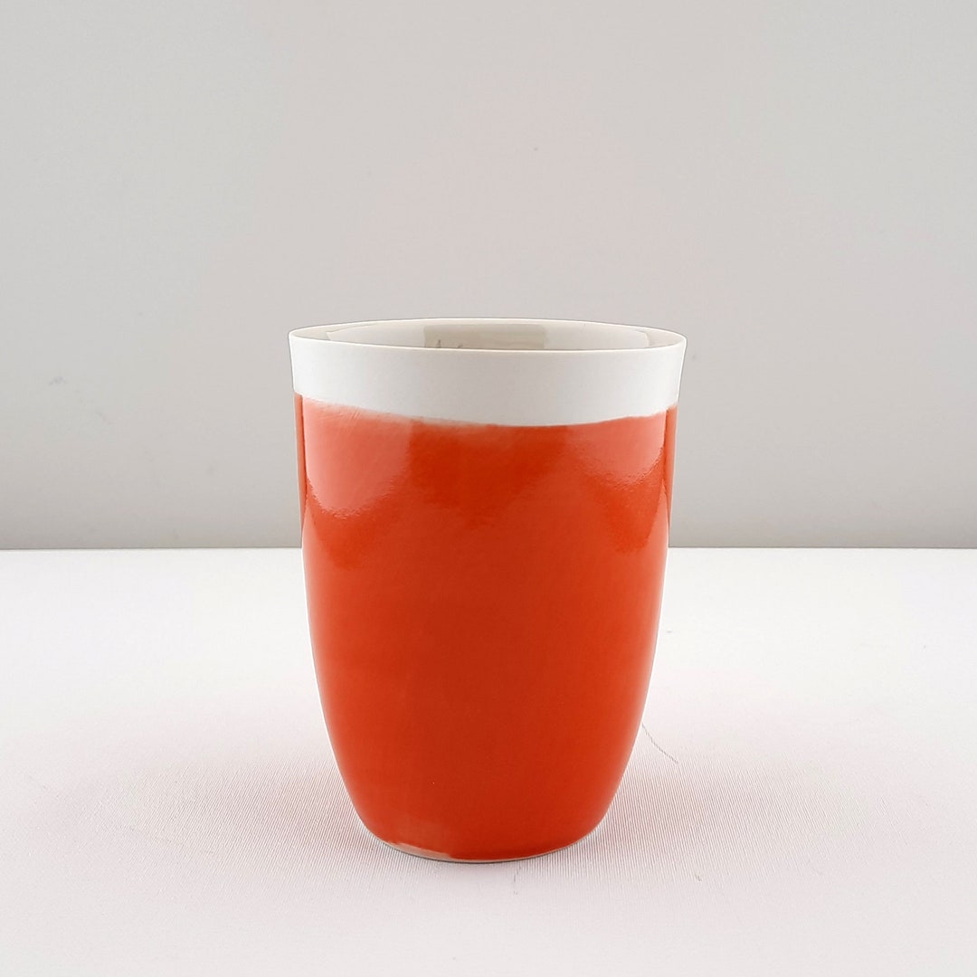 Orange Ceramic Cup - Etsy