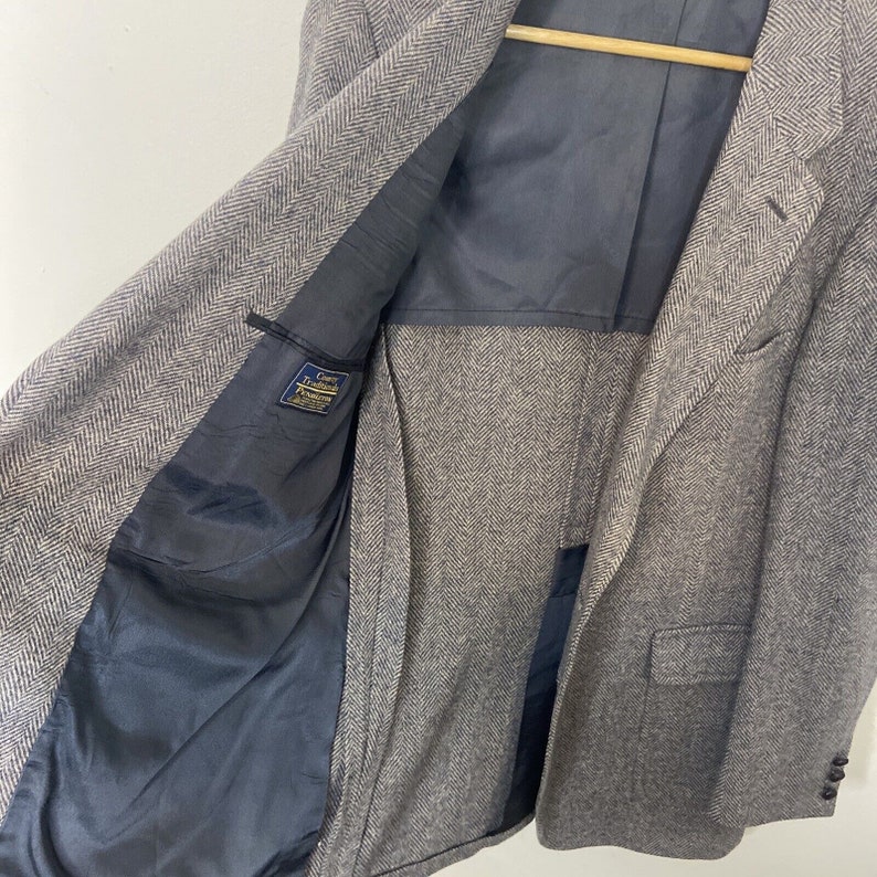 Pendleton Traditions Vintage Men 42 Wool Gray Blue Blazer Sports Coat ...