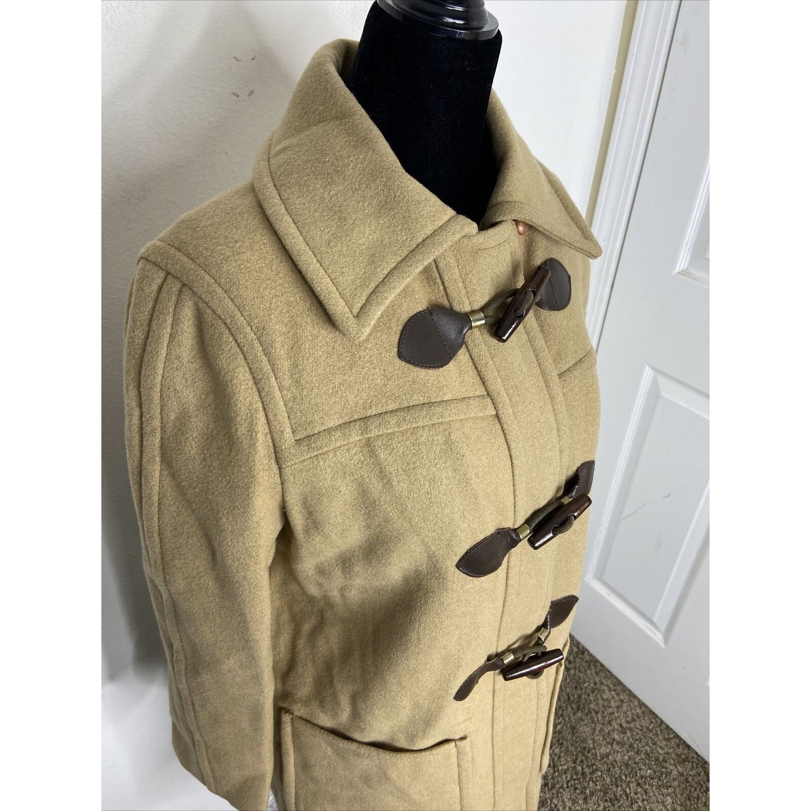 Vintage Simpsons Borg Sherpa Lined Woman 10 M Wool Duffle Coat Toggle ...