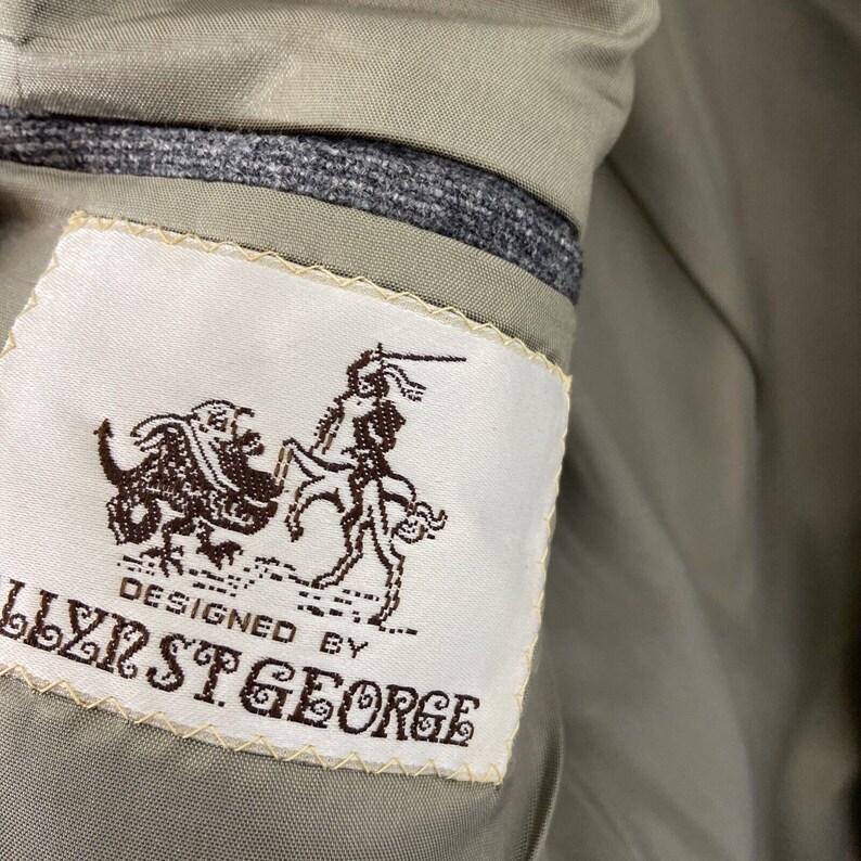 Vintage Allyn St George Men 46L Irish Tweed Gray Blazer Sports Coat ...