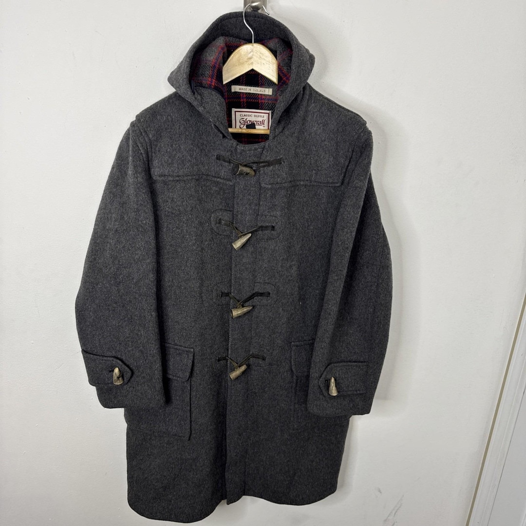 Gloverall Classic Duffle Wool Jacket Coat Mens 40 Gray England Hooded Toggle - Etsy
