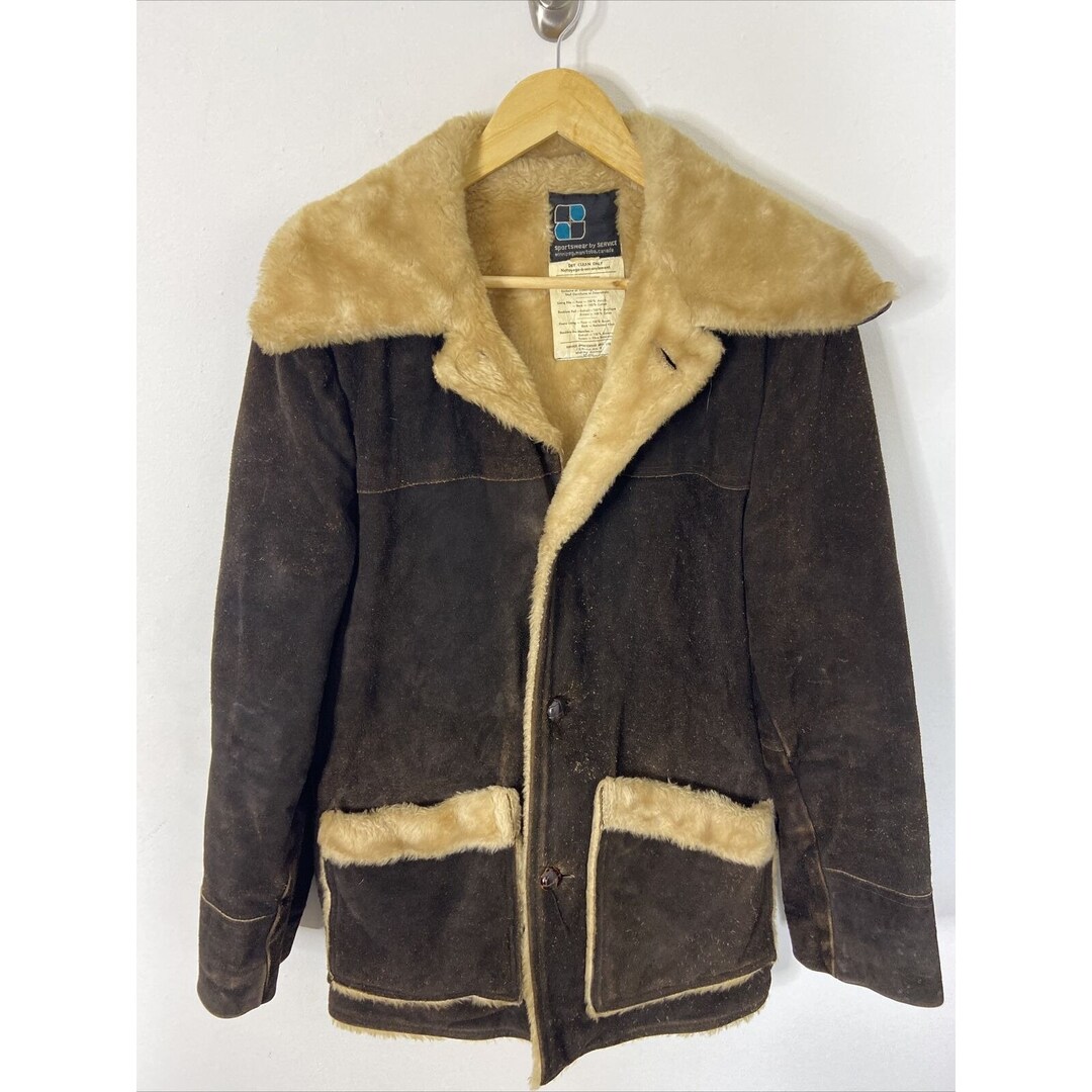 Vintage Western Distressed Suede Leather Men M 42 Coat - Etsy