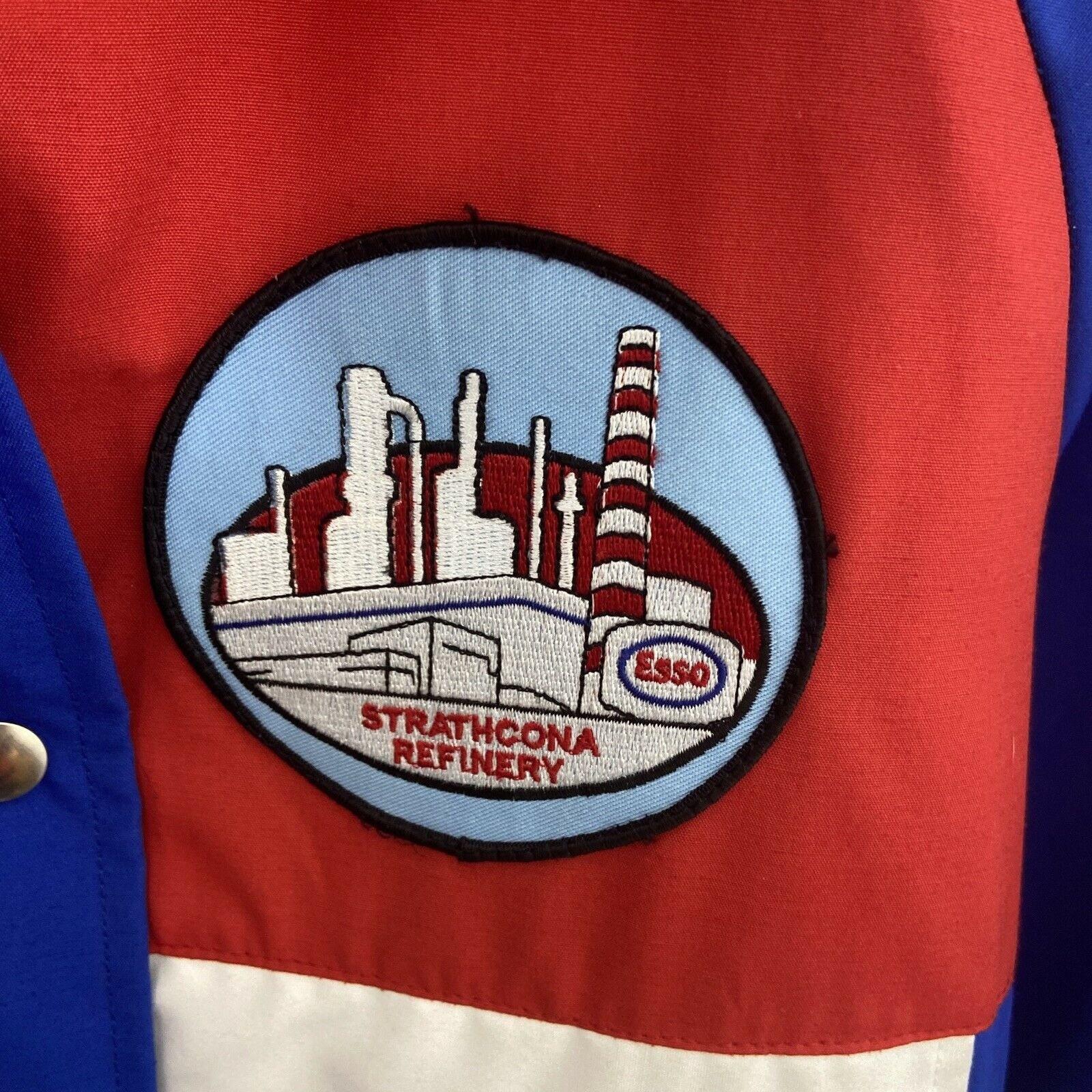 Vintage Esso Strathcona Oil Refinery Snap Jacket Mint Bomber Oil Men S ...