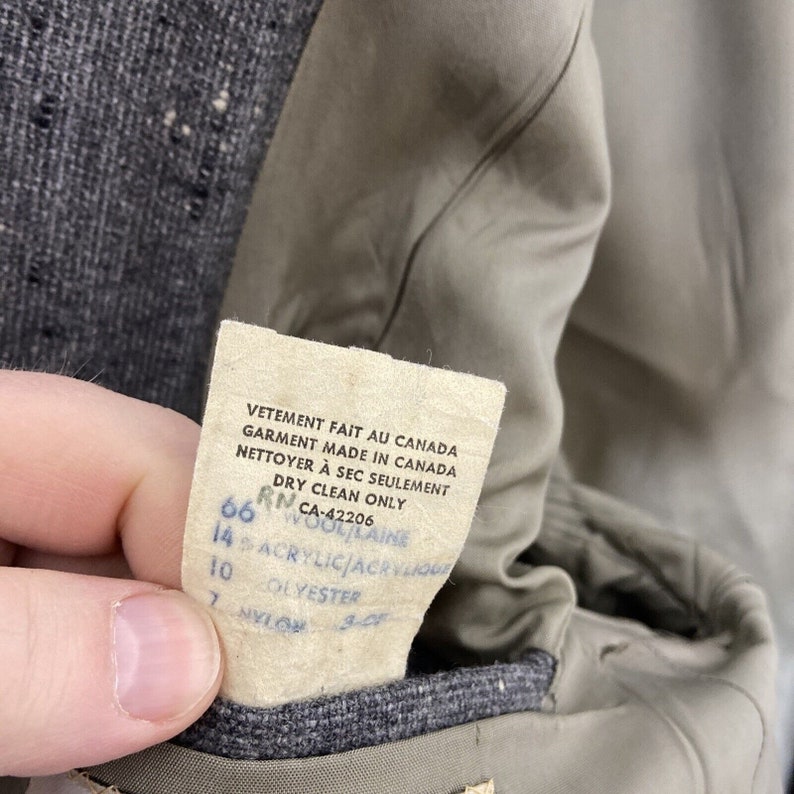 Vintage Allyn St George Men 46L Irish Tweed Gray Blazer Sports Coat ...