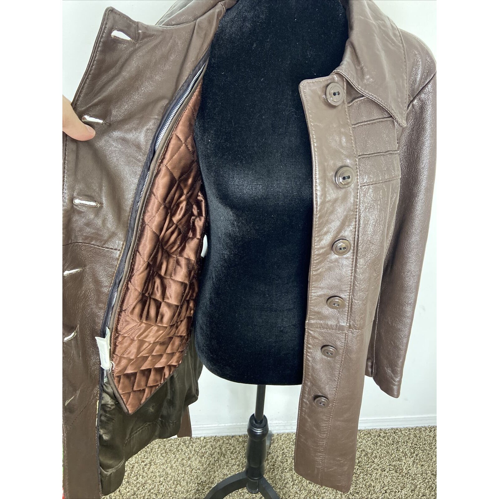 Sears Quebec Woman M/L 70s Brown Leather Chocolate Coat Lined - Etsy