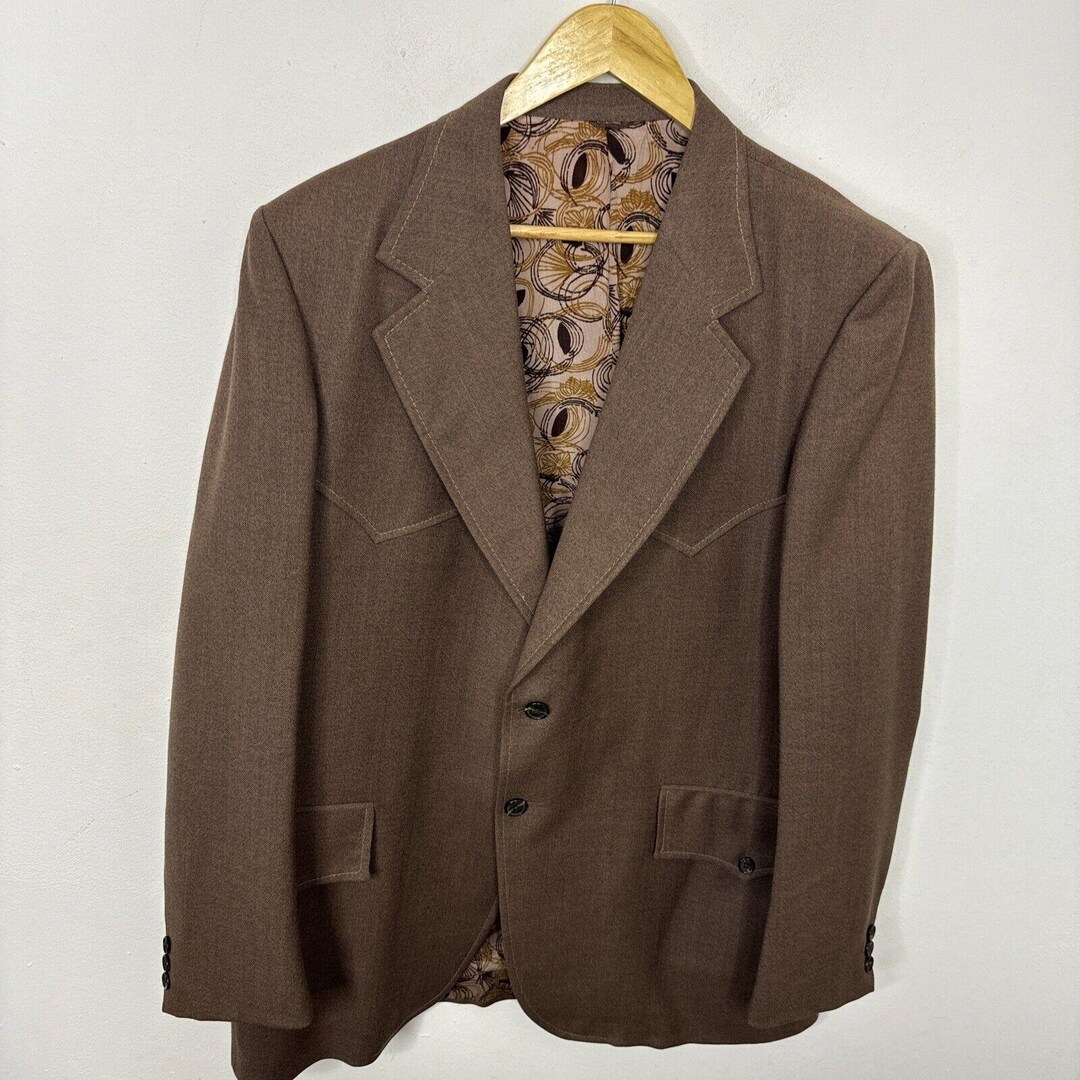 Vintage RJ Welsh Saddlery Western Wear Men 46L Tall Blazer Sports Coat ...