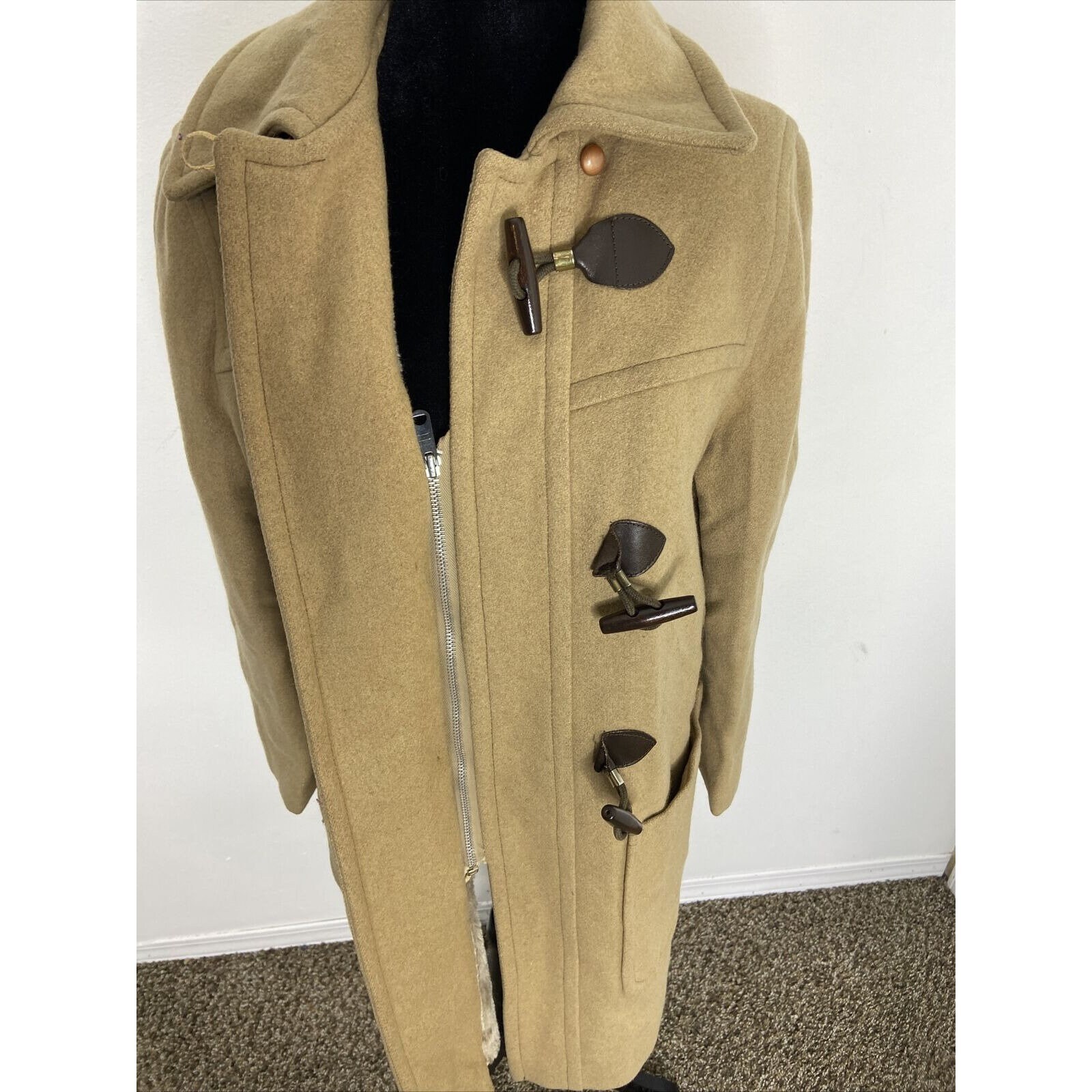 Vintage Simpsons Borg Sherpa Lined Woman 10 M Wool Duffle Coat Toggle ...