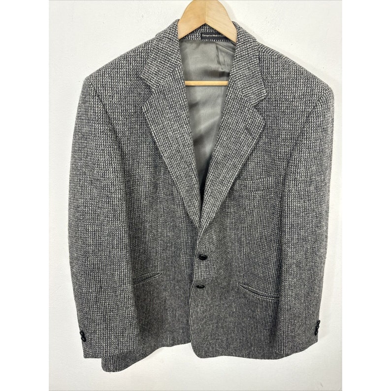 Harris Tweed Moores Mens 48 Gray Blazer Wool Sports Coat Scottish 3 ...