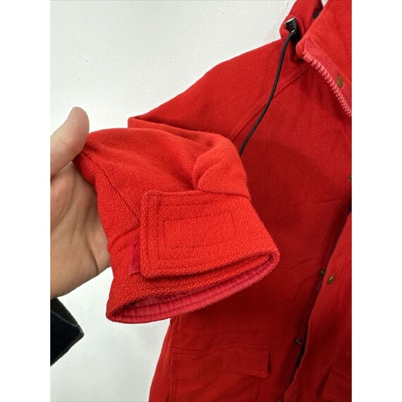 Vintage Woolrich Red Hooded Wool Coat Jacket 100% Woo… - Gem