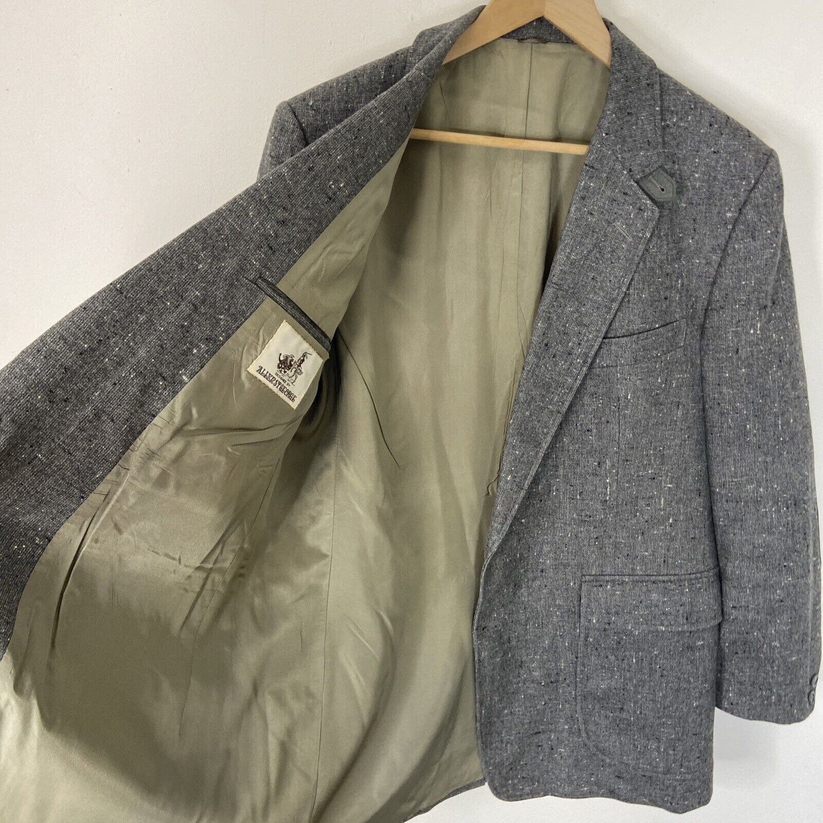 Vintage Allyn St George Men 46L Irish Tweed Gray Blazer Sports Coat ...