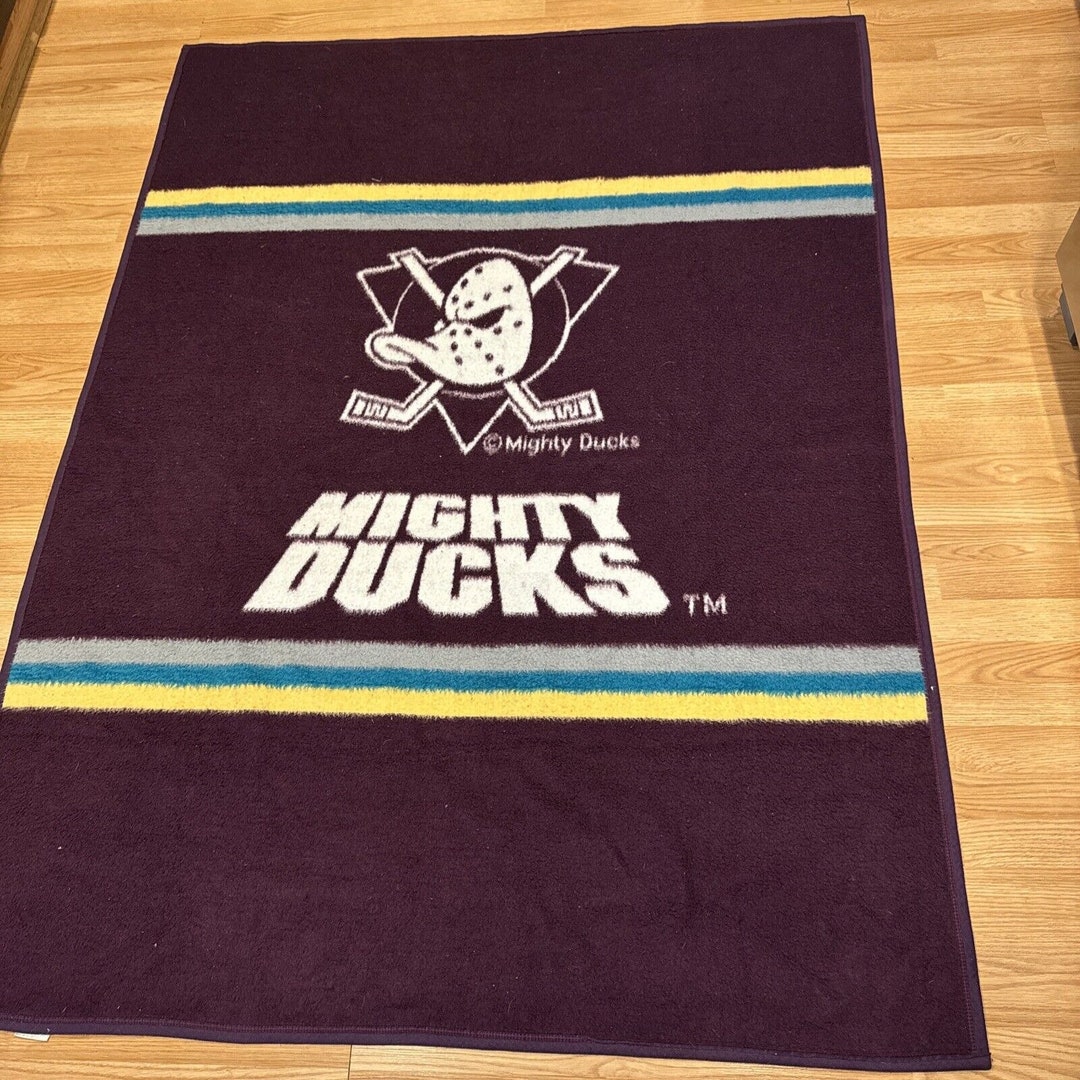 Biederlack Vintage Anaheim Mighty Ducks Fleece NHL Hockey Throw Blanket ...