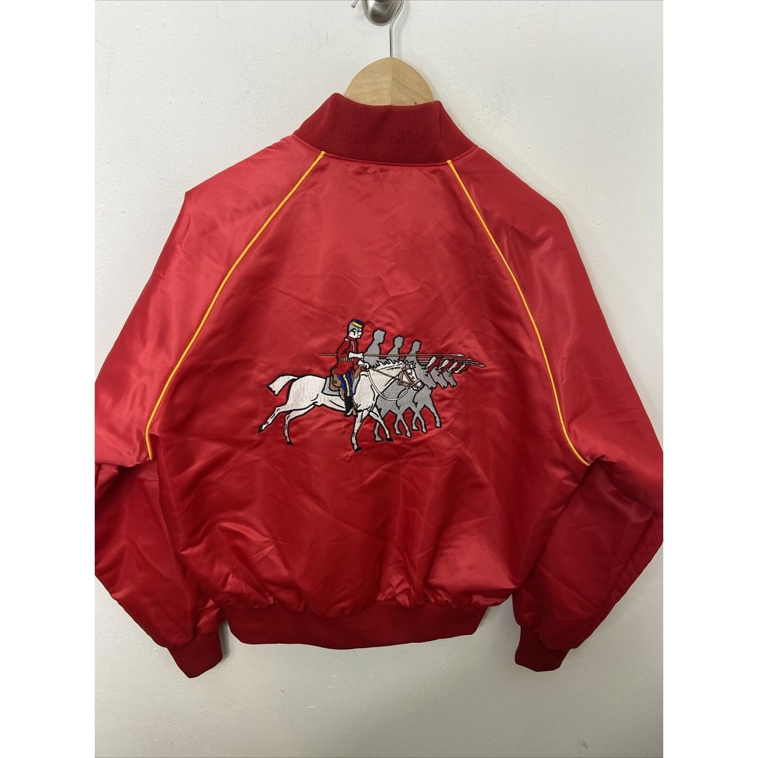 North West Mounted Police NWMP RCMP Men L Satin Bomber Jacket 70s ...