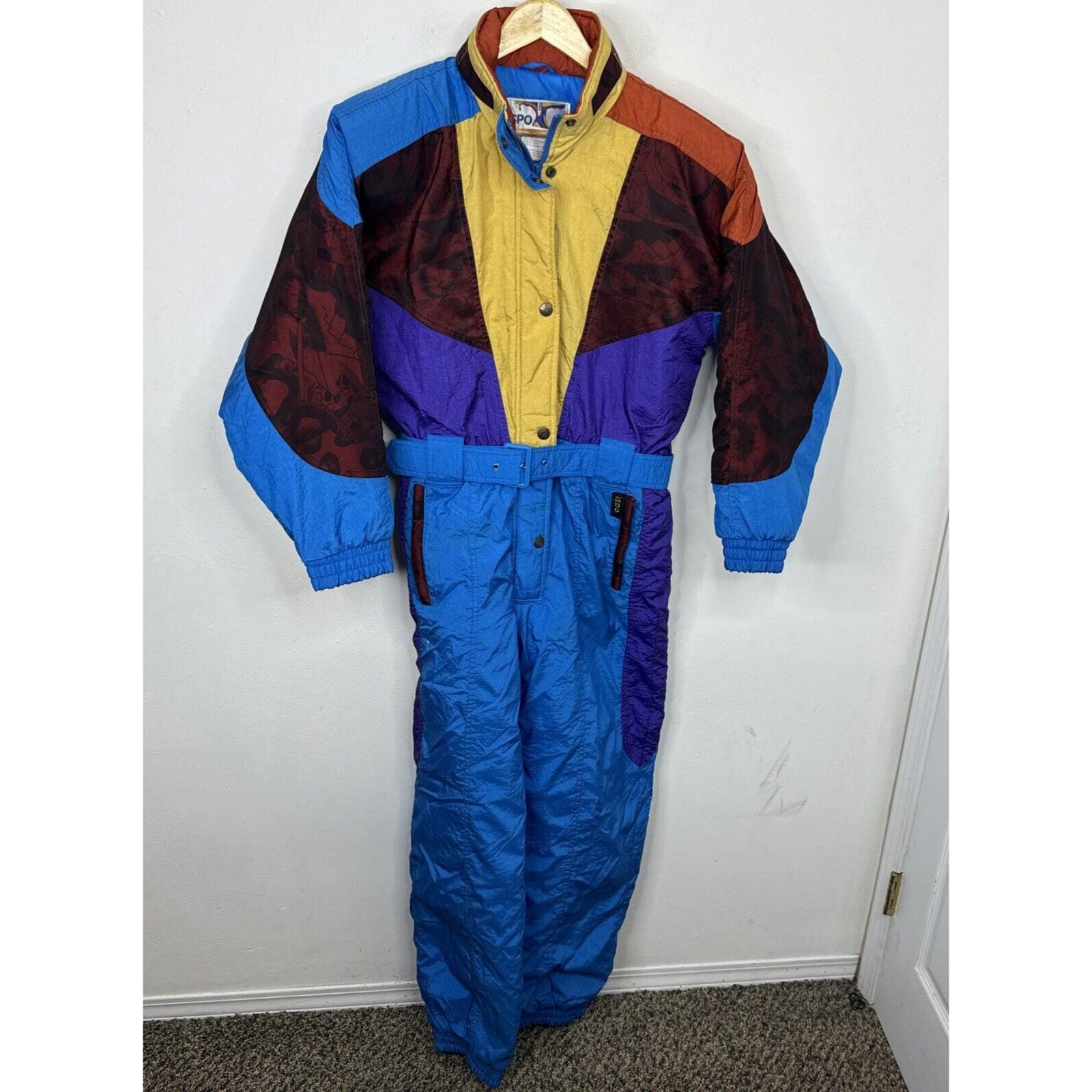Vintage Ispo Woman L 80s Snowsuit Ski Wear Snowboard Colorful Mint ...