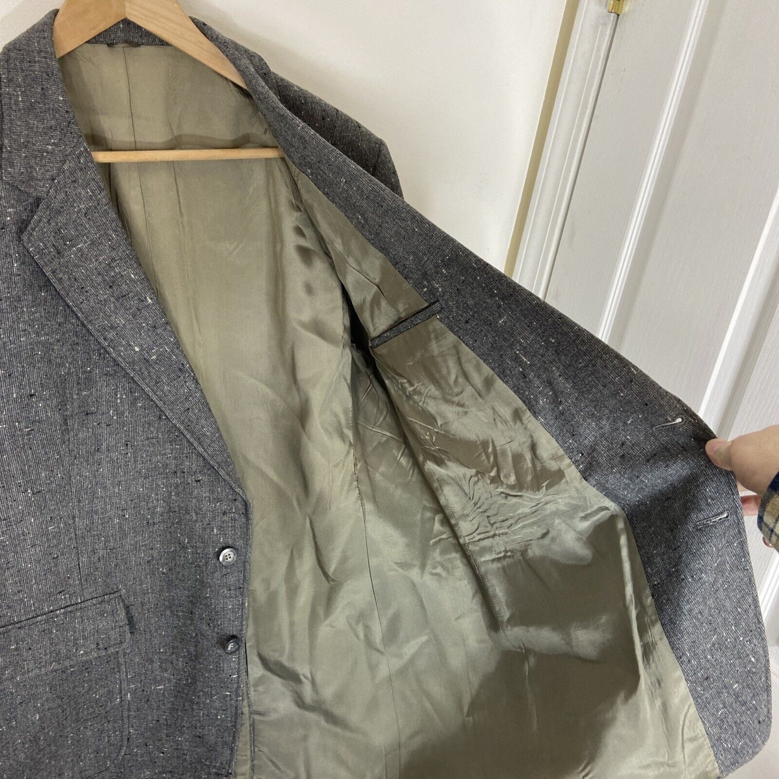 Vintage Allyn St George Men 46L Irish Tweed Gray Blazer Sports Coat ...