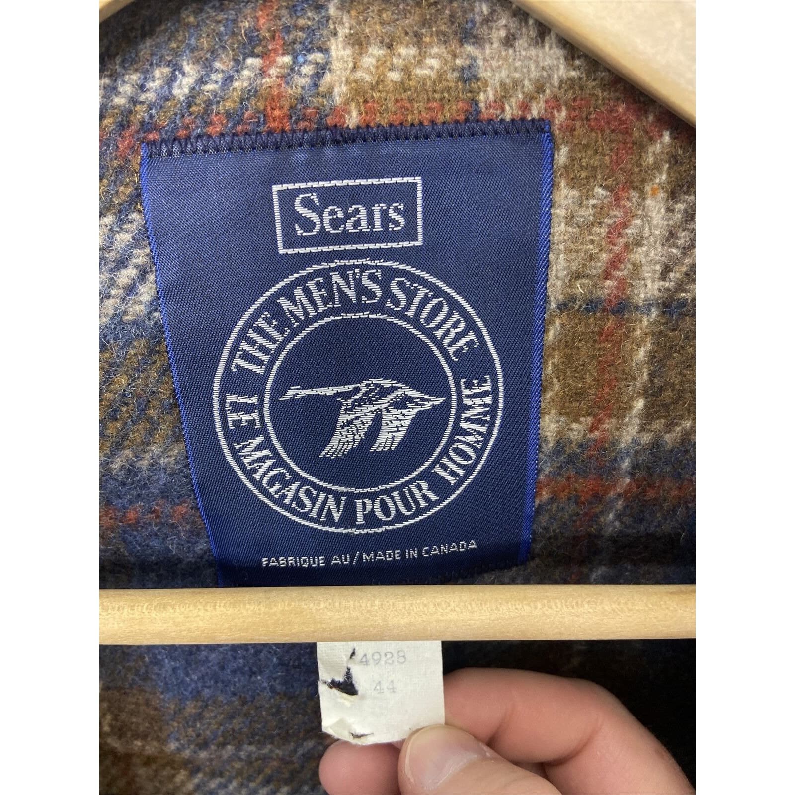 Vintage Sears Wool Men 44 L Duffle Coat Toggle Plaid Lining - Etsy